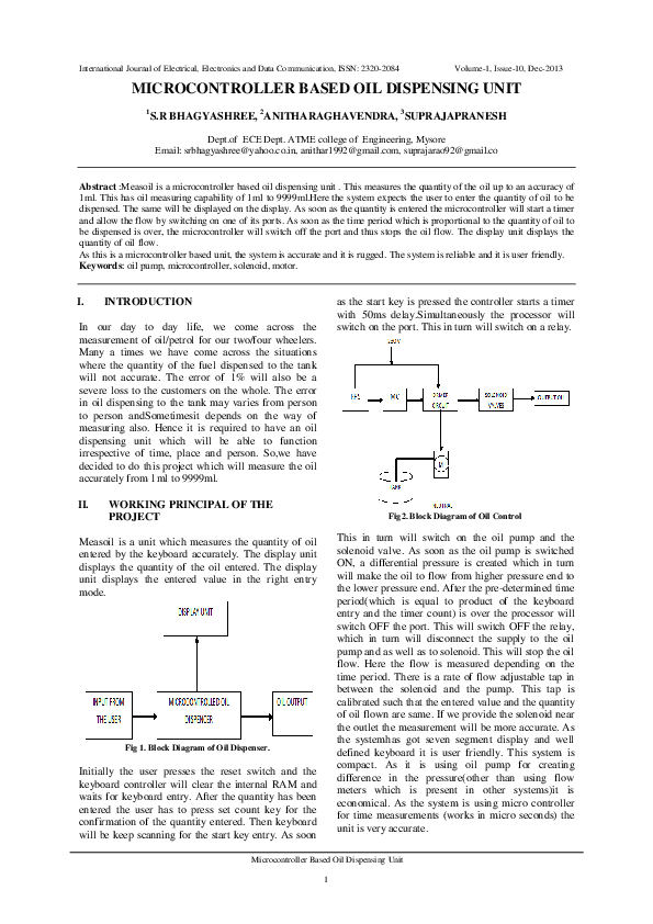 (PDF) MICROCONTROLLER BASED OIL DISPENSING UNIT