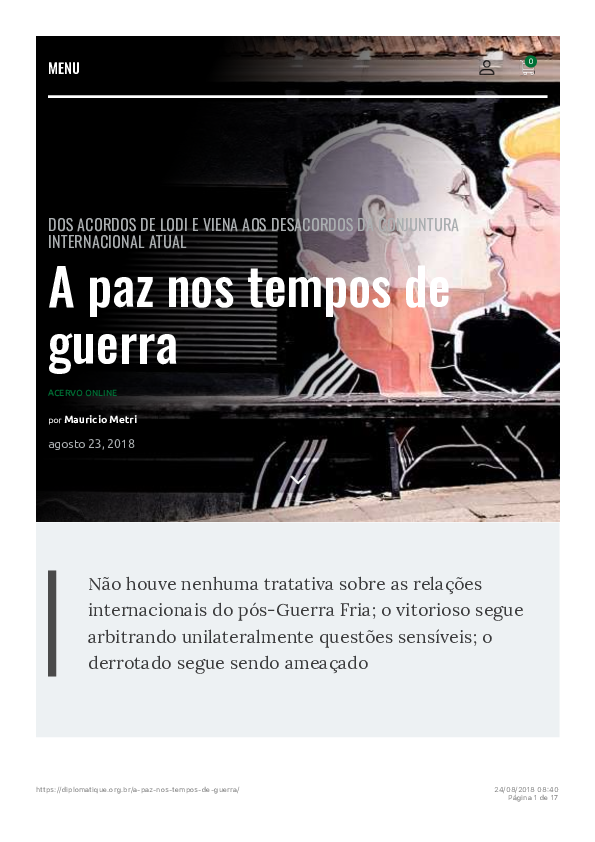 (PDF) A Paz nos Tempos de Guerra: dos Acordos de Lodi (1454) e Viena ...