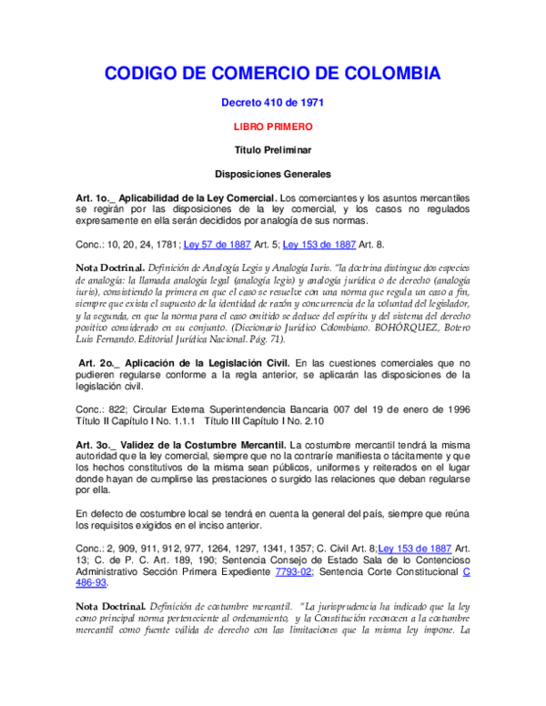 (PDF) CODIGO DE COMERCIO DE COLOMBIA | Jeniffer PALACIO CASTANO - Academia.edu