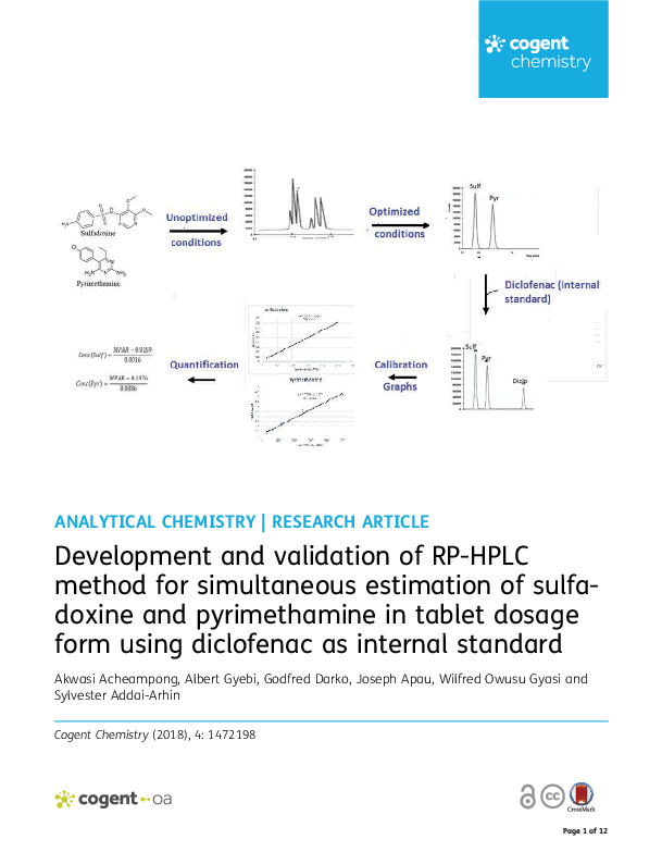 Pdf Development And Validation Of Rp Hplc Method For Simultaneous Estimation Of Sulfa Doxine