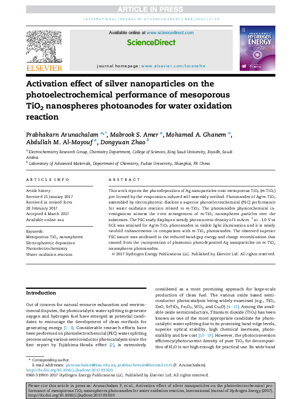 (PDF) Activation effect of silver nanoparticles on the ...