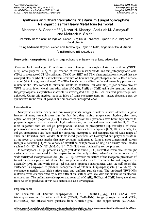 (PDF) Solid State Phenomena
