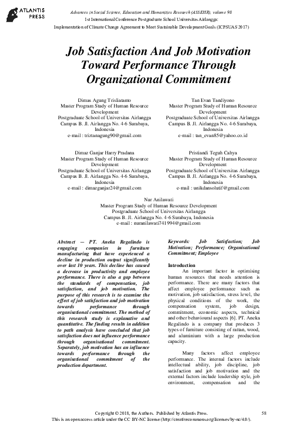 (PDF) PERFORMANCE MANAGEMENT -THE RELATIONSHIP WITH MOTIVATION, JOB ...