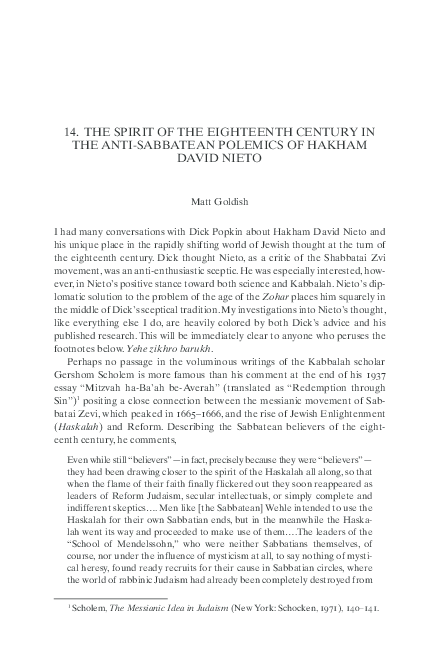 (PDF) Matt Goldish, “The Spirit of the Eighteenth Century in the Anti ...