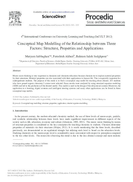 (PDF) Conceptual Map Modelling of the Relationship between Three ...