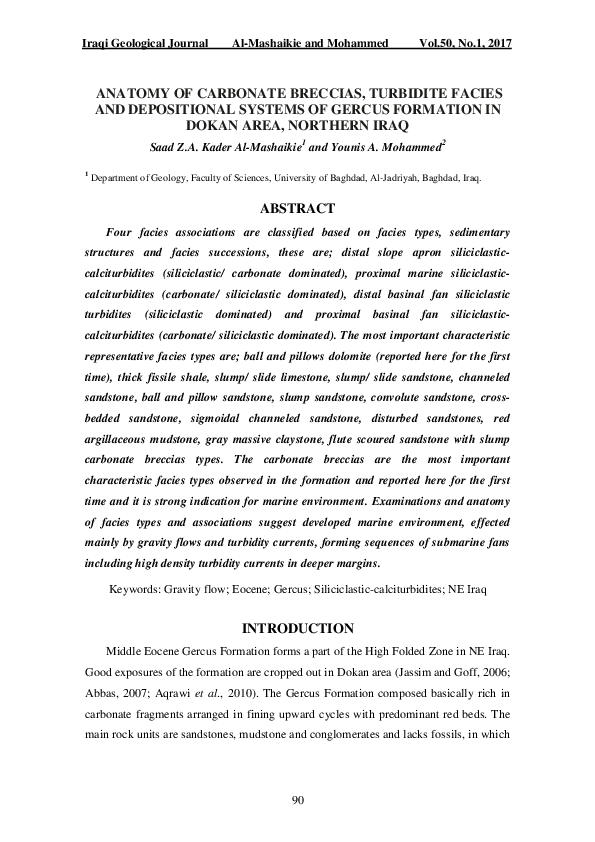 (PDF) ANATOMY OF CARBONATE BRECCIAS, TURBIDITE FACIES AND DEPOSITIONAL ...