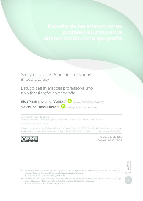 (PDF) Estudio de las interacciones profesor-alumno en la alfabetización ...