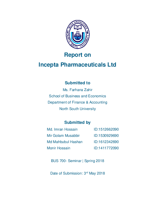 (DOC) Incepta Pharmaceuticals Ltd Submitted to