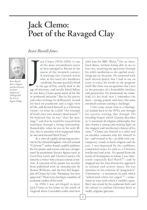 (PDF) Jack Clemo: Poet of the Ravaged Clay.pdf