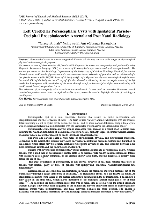 (PDF) Left Cerebellar Porencephalic Cysts with Ipsilateral Parieto ...