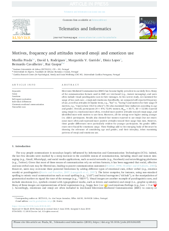 (PDF) Lisbon Emoji and Emoticon Database (LEED): Norms for emoji and ...