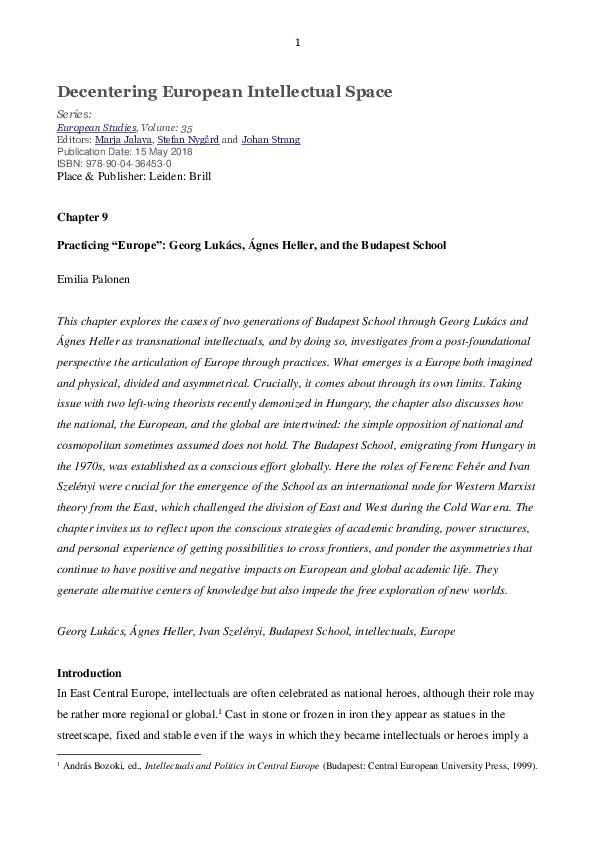 (PDF) Decentering European Intellectual Space