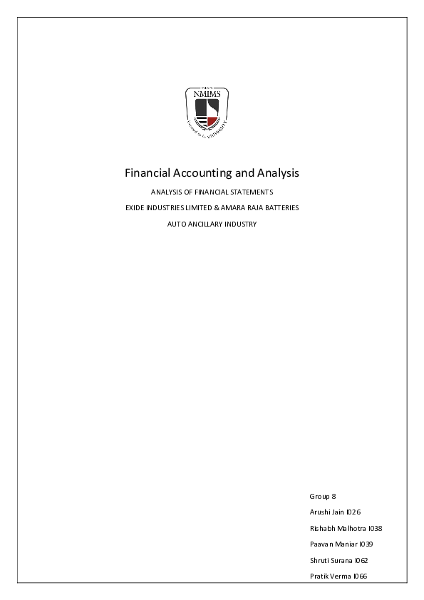 (PDF) Financial Accounting and Analysis