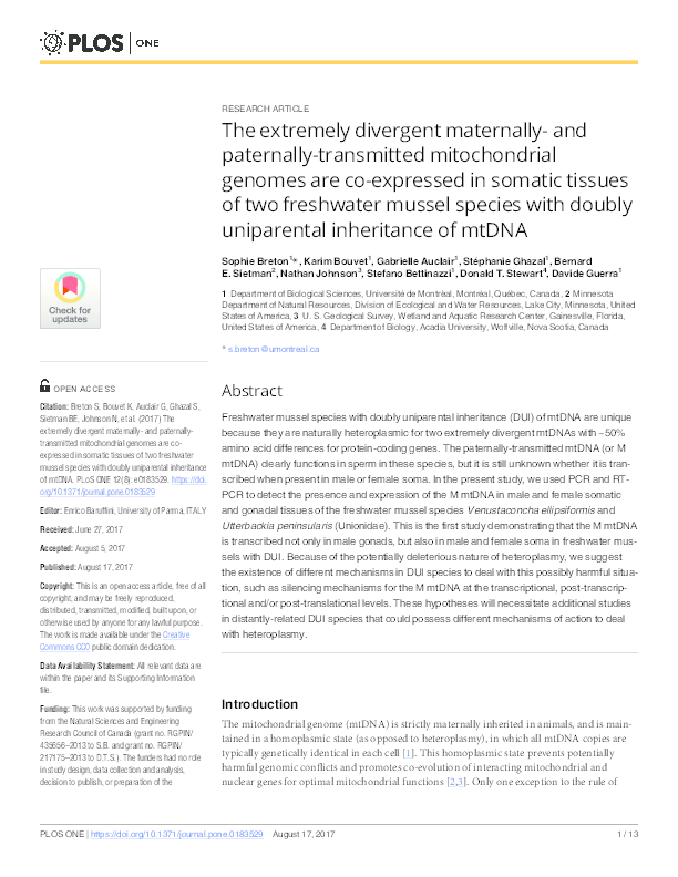 (PDF) The extremely divergent maternally-and paternally-transmitted ...