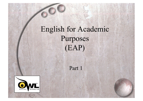 (PDF) English for Academic Purposes (EAP