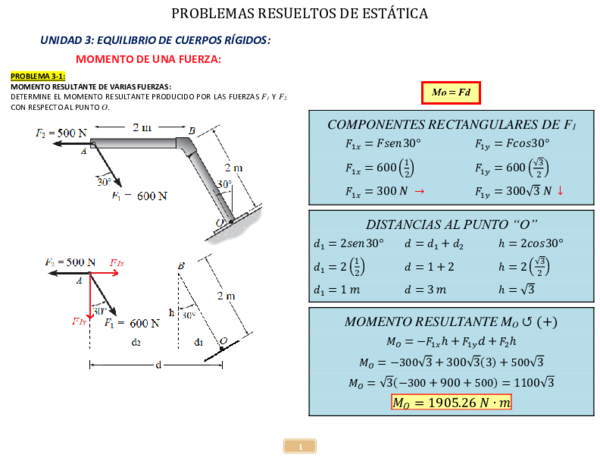 (PDF) PROBLEMAS RESUELTOS DE ESTÁTICA