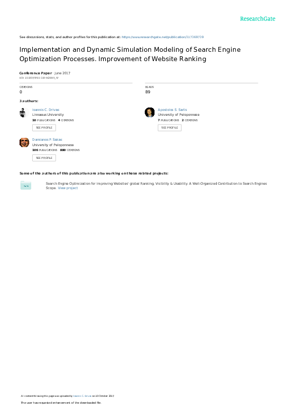 (PDF) Implementation and Dynamic Simulation Modeling of Search Engine Optimization Processes ...