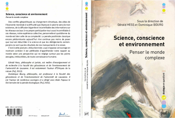 (PDF) Science, conscience et environnement_ Flyer of the book | Gérald ...