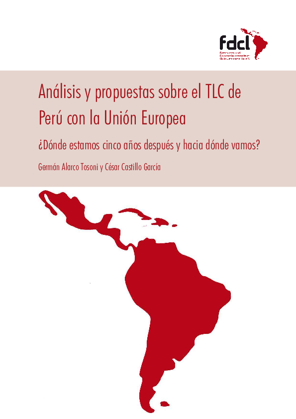 (PDF) Analisis y propuestas sobre el TLC de Peru con la Union Europea