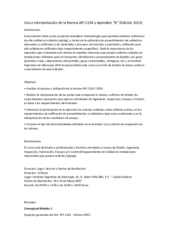 (DOC) Uso e Interpretacion de la Norma API 1104 y Apendice