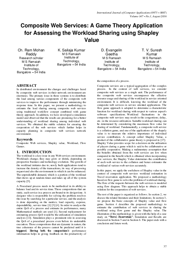 (PDF) Composite Web Services: A Game Theory Application for Assessing the Workload Sharing using ...