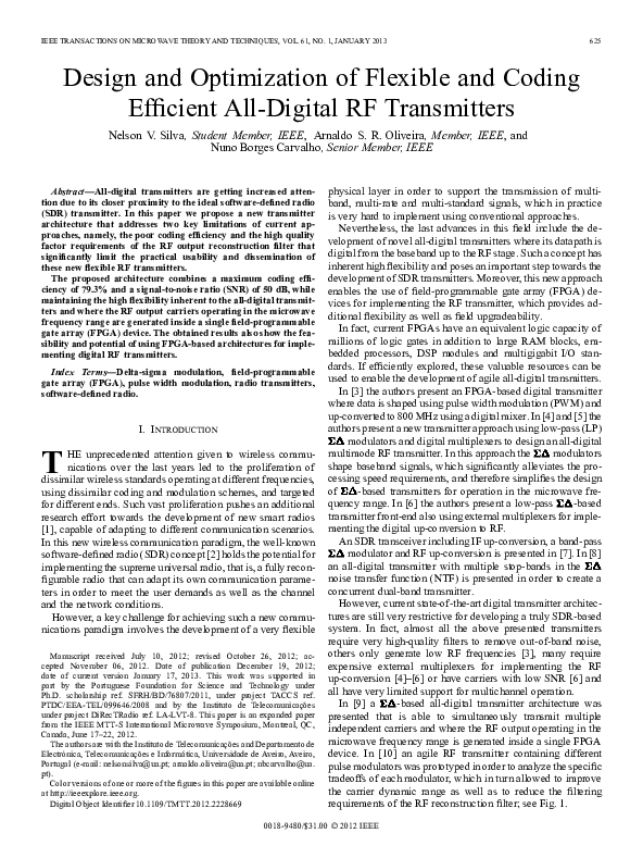 (PDF) Design and Optimization of Flexible and Coding Efficient All-Digital RF Transmitters