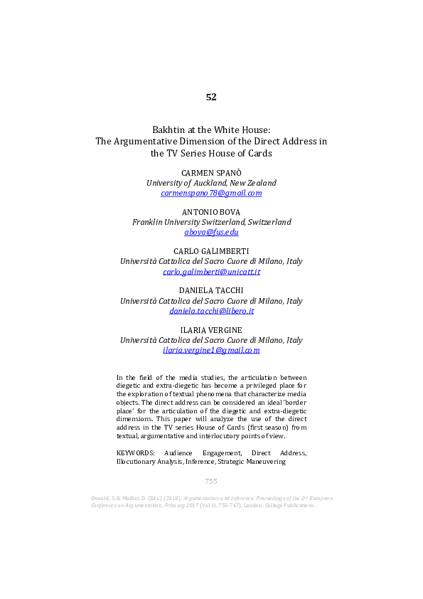 (PDF) Bakhtin at the White House: The Argumentative Dimension of the ...