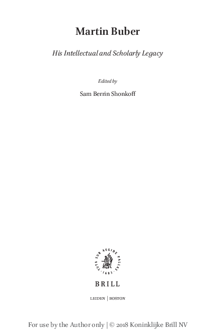 (PDF) Martin Buber and Leo Strauss: Notes on a Strained Relationship