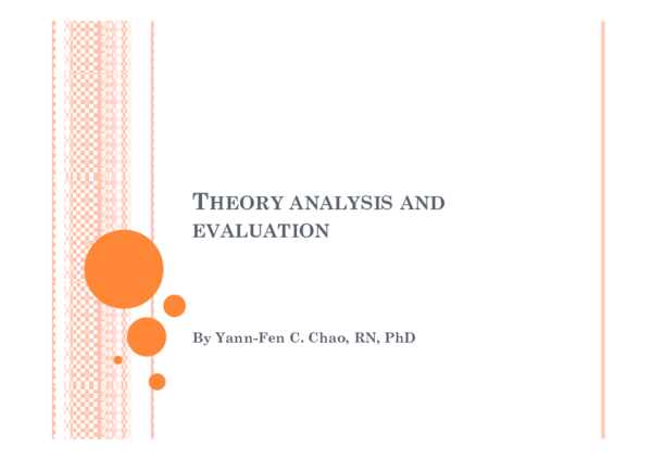 (PDF) THEORY ANALYSIS AND EVALUATION EVALUATION