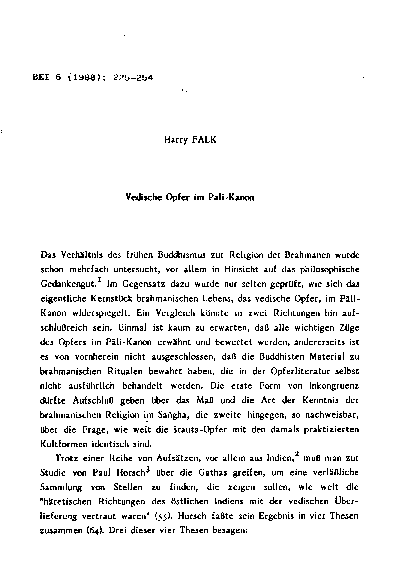 (PDF) Vedische Opfer im Pali-Kanon