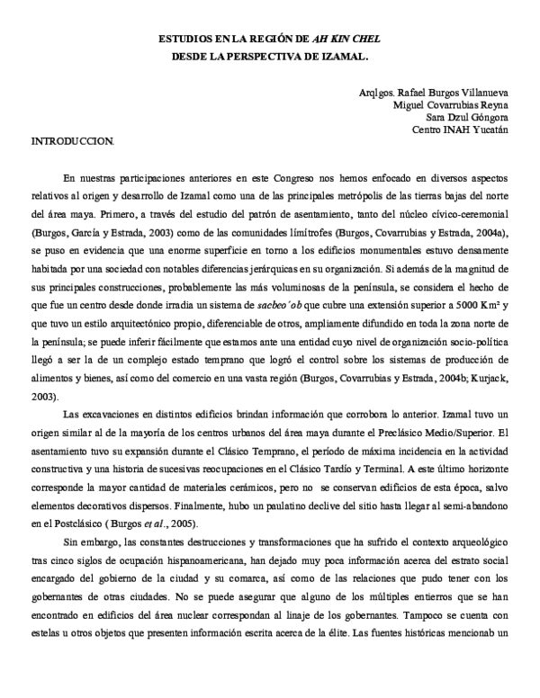 (PDF) ESTUDIOS EN LA REGIÓN DE AH KIN CHEL DESDE LA PERSPECTIVA DE IZAMAL