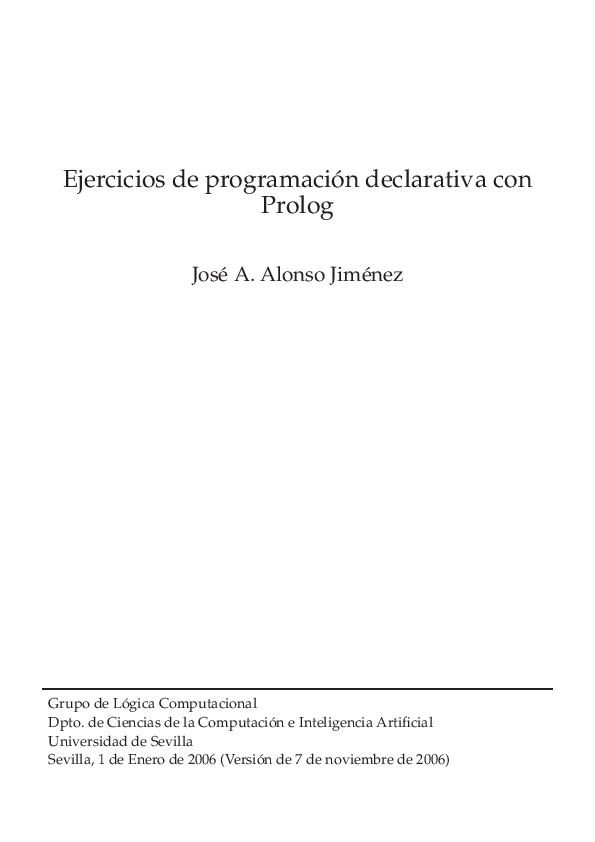(PDF) Ejercicios de programación declarativa con Prolog | Angel González - Academia.edu