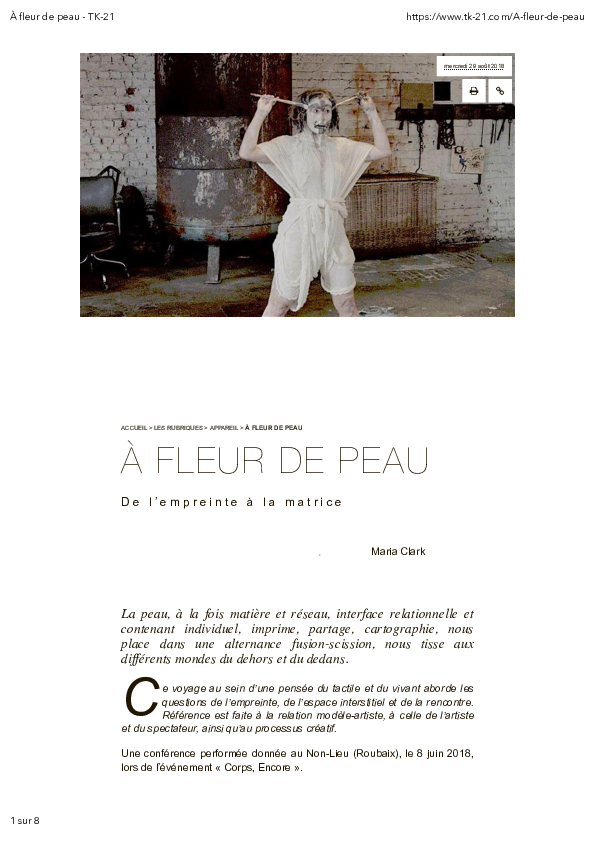 (PDF) A fleur de peau, de l'empreinte à la matrice
