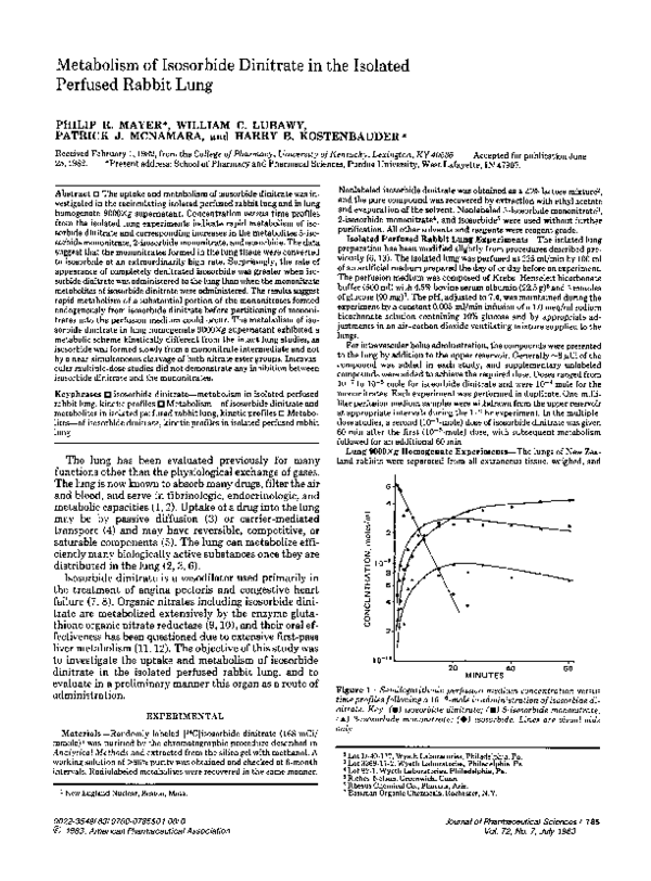 (PDF) Metabolism of isosorbide dinitrate in the isolated perfused ...