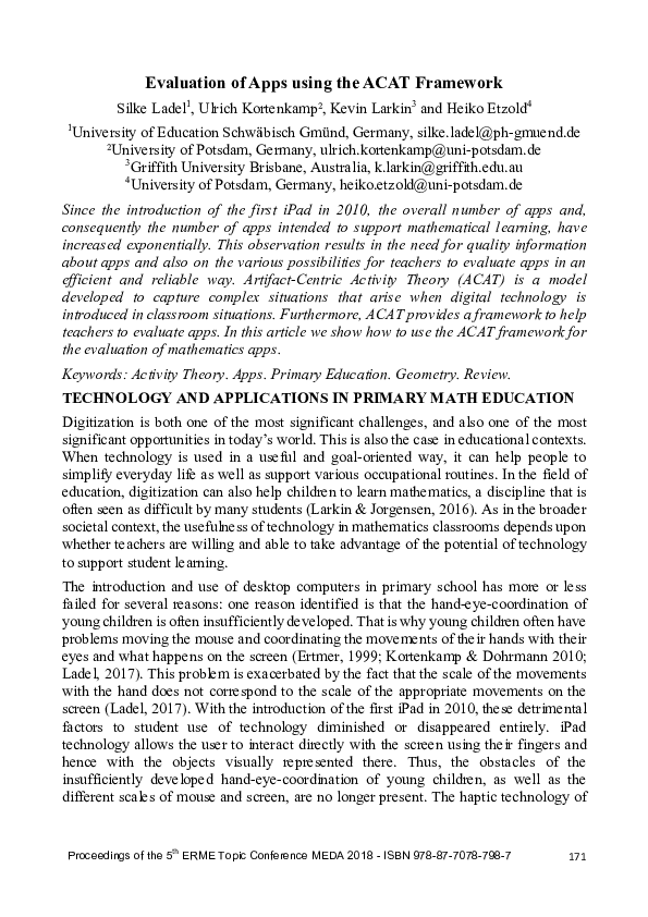 (PDF) Evaluation of Apps using the ACAT Framework