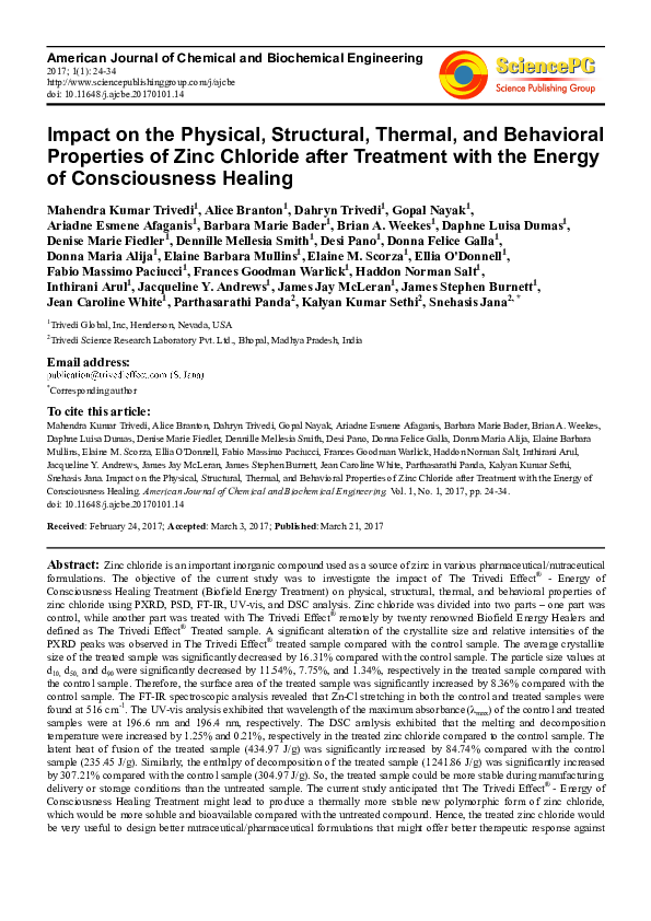(PDF) Impact on the Physical, Structural, Thermal, and Behavioral ...