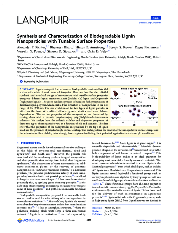 (PDF) Synthesis and Characterization of Biodegradable Lignin ...