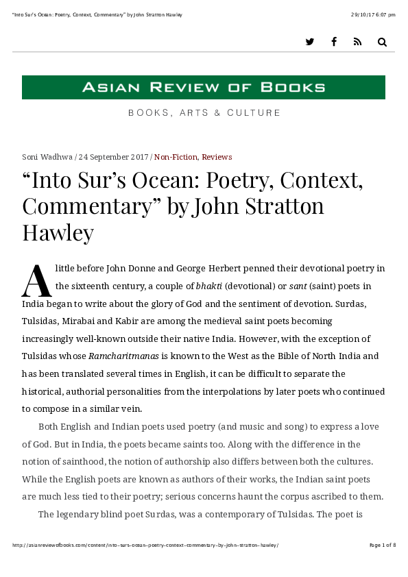 (PDF) “Into Sur’s Ocean: Poetry, Context, Commentary” by John Stratton ...