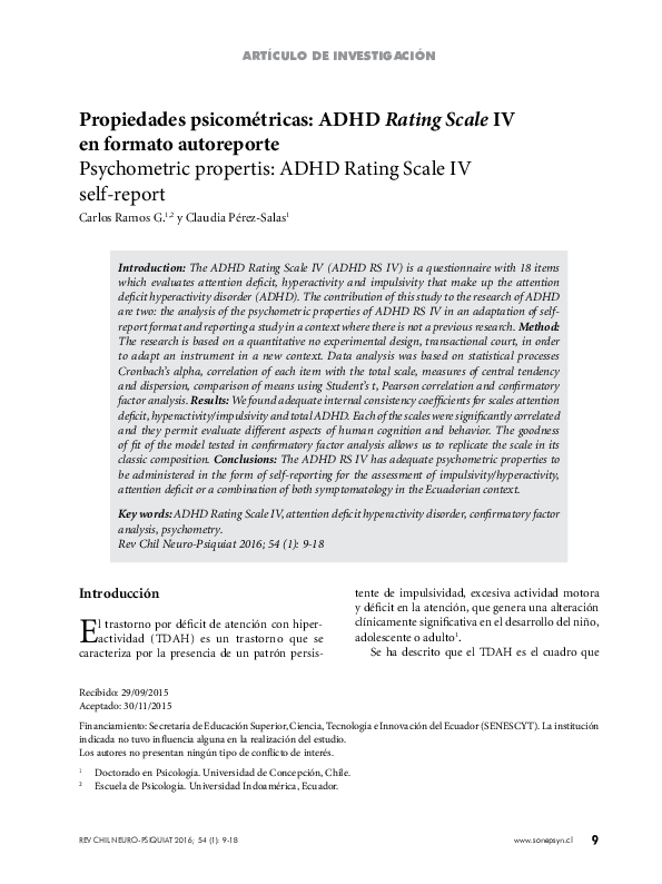 (PDF) Escala ADHD RS IV