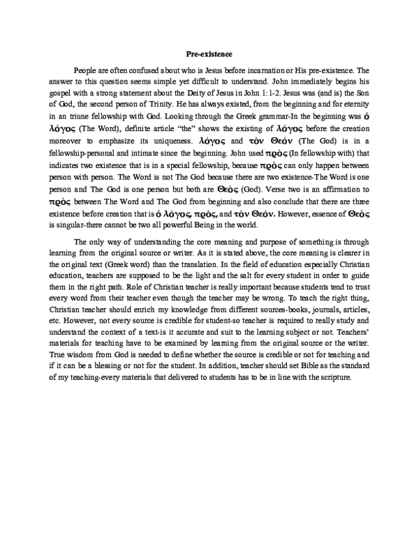 (PDF) Pre-Existence