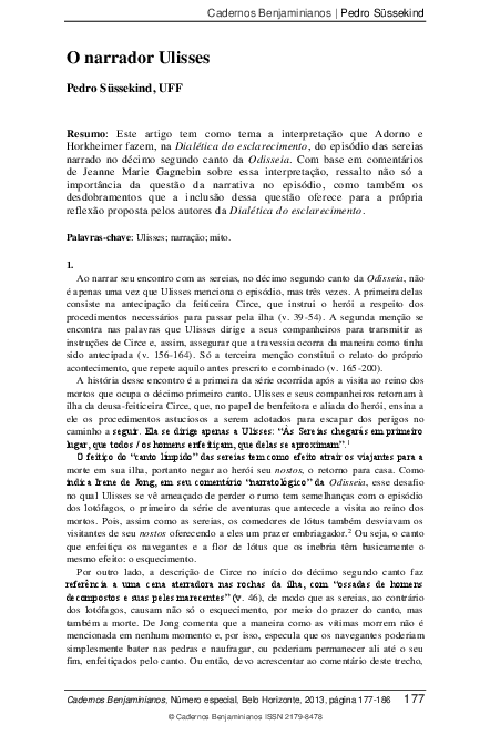 (PDF) O narrador Ulisses