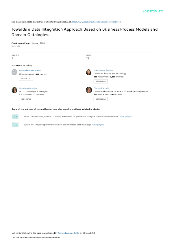 (PDF) Towards a Data Integration Approach Based on Business Process Models and Domain Ontologies
