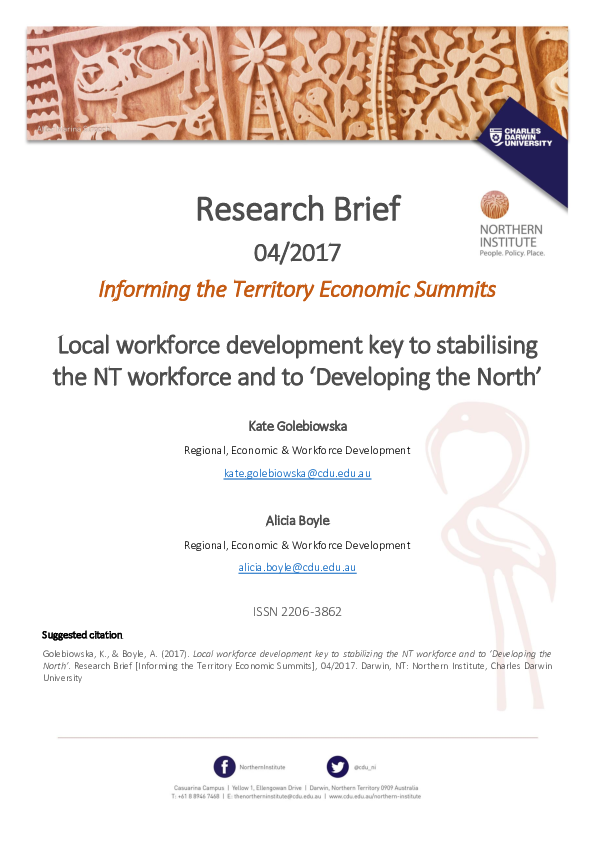 (PDF) Local Workforce Development Key to Stabilising the NT Workforce ...