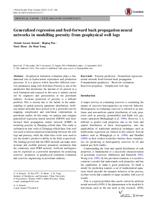(PDF) Generalized regression and feed-forward back propagation neural networks in modelling ...