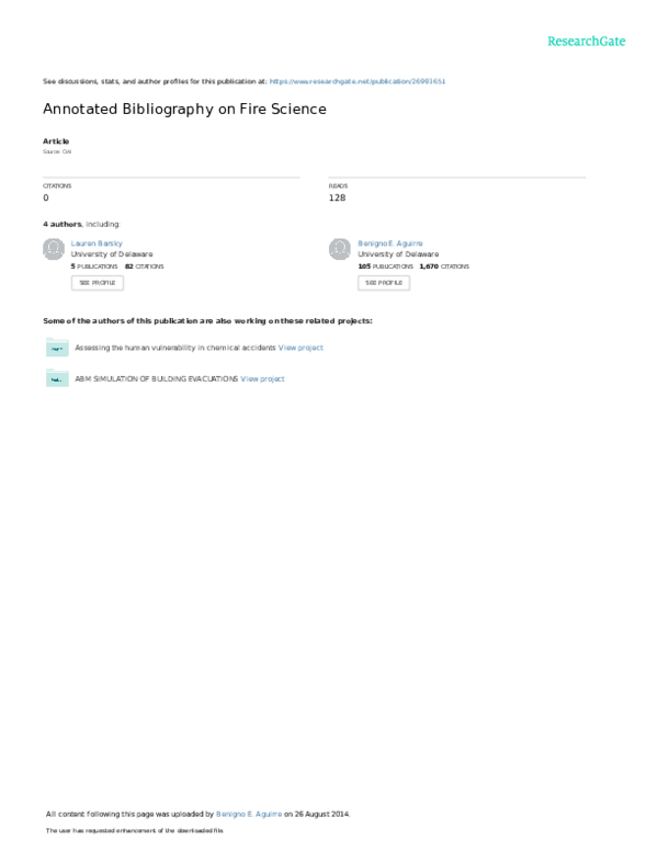 (PDF) Annotated Bibliography on Fire Science