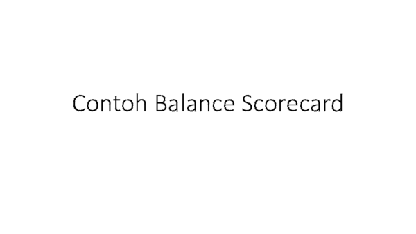 (PDF) Contoh Balance Scorecard