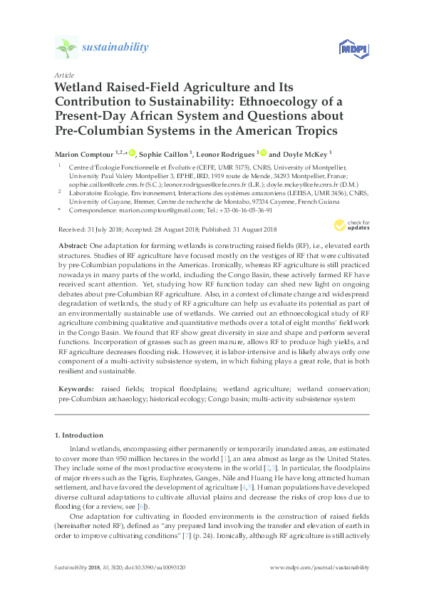 (PDF) Wetland Raised-Field Agriculture and Its Contribution to ...