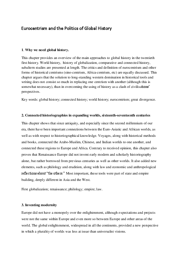 (DOC) eurocentrism and global history
