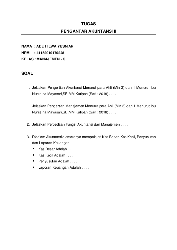 Doc Tugas Pengantar Akuntansi Ii