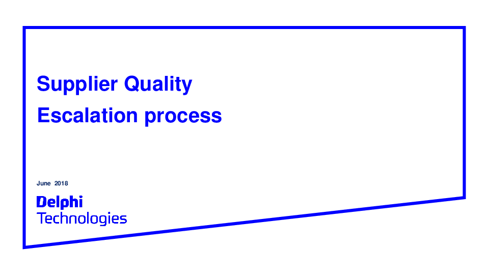 (PDF) Supplier Quality Escalation process